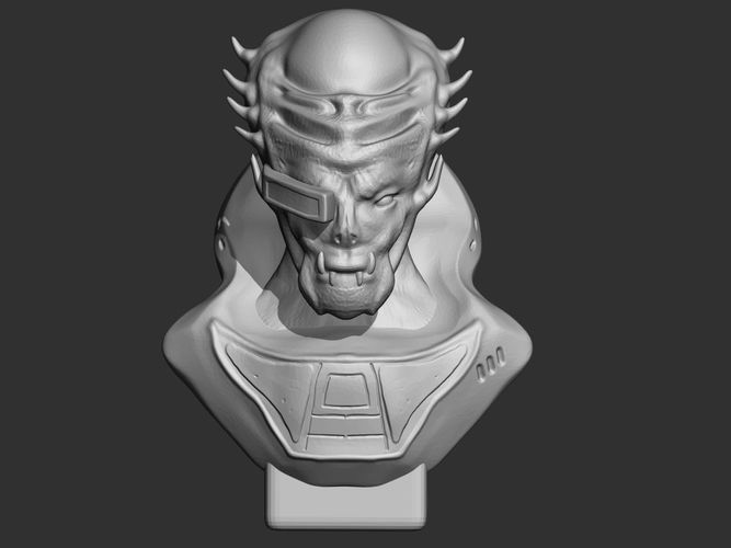 Alien Bust 3 3D model 3D printable | CGTrader