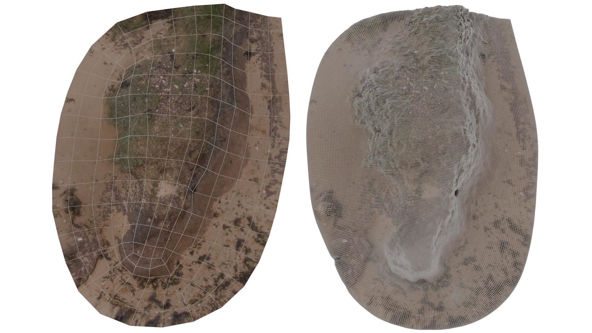 3D model Beach Mud Mound - High and Low Poly versions VR / AR / low ...