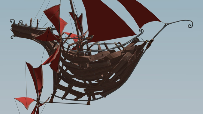 3D model Flying Ship VR / AR / low-poly rigged animated | CGTrader
