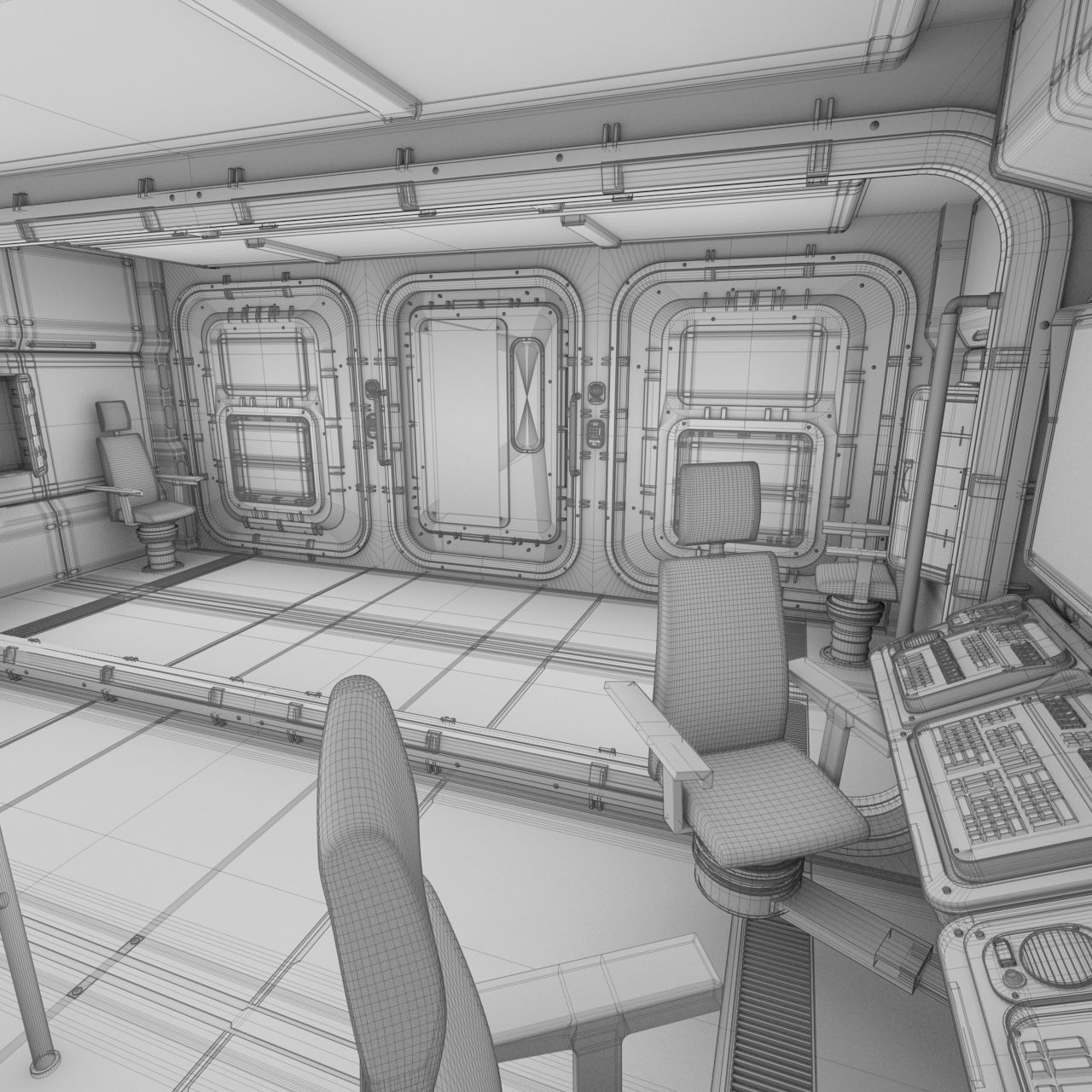 Starship Command Deck Collection 3D model | CGTrader