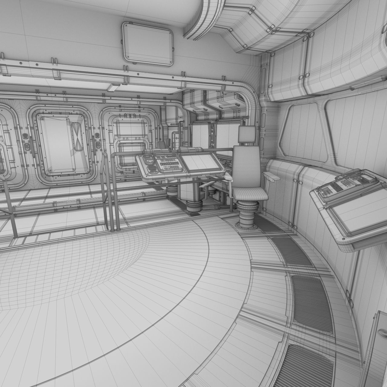 Starship Command Deck Collection 3D model | CGTrader