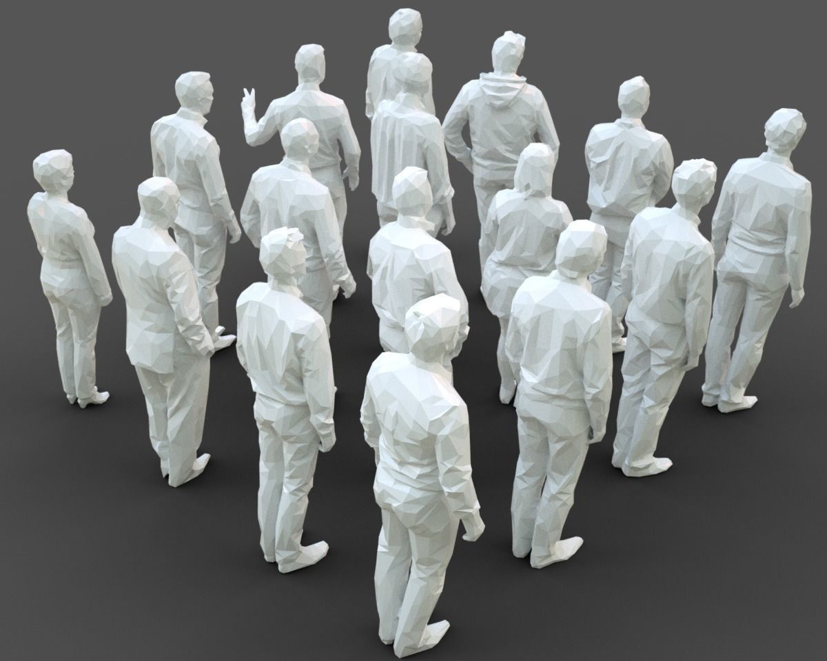 3D model 16 Stylized Human Statues Pack V4 VR / AR / low-poly | CGTrader
