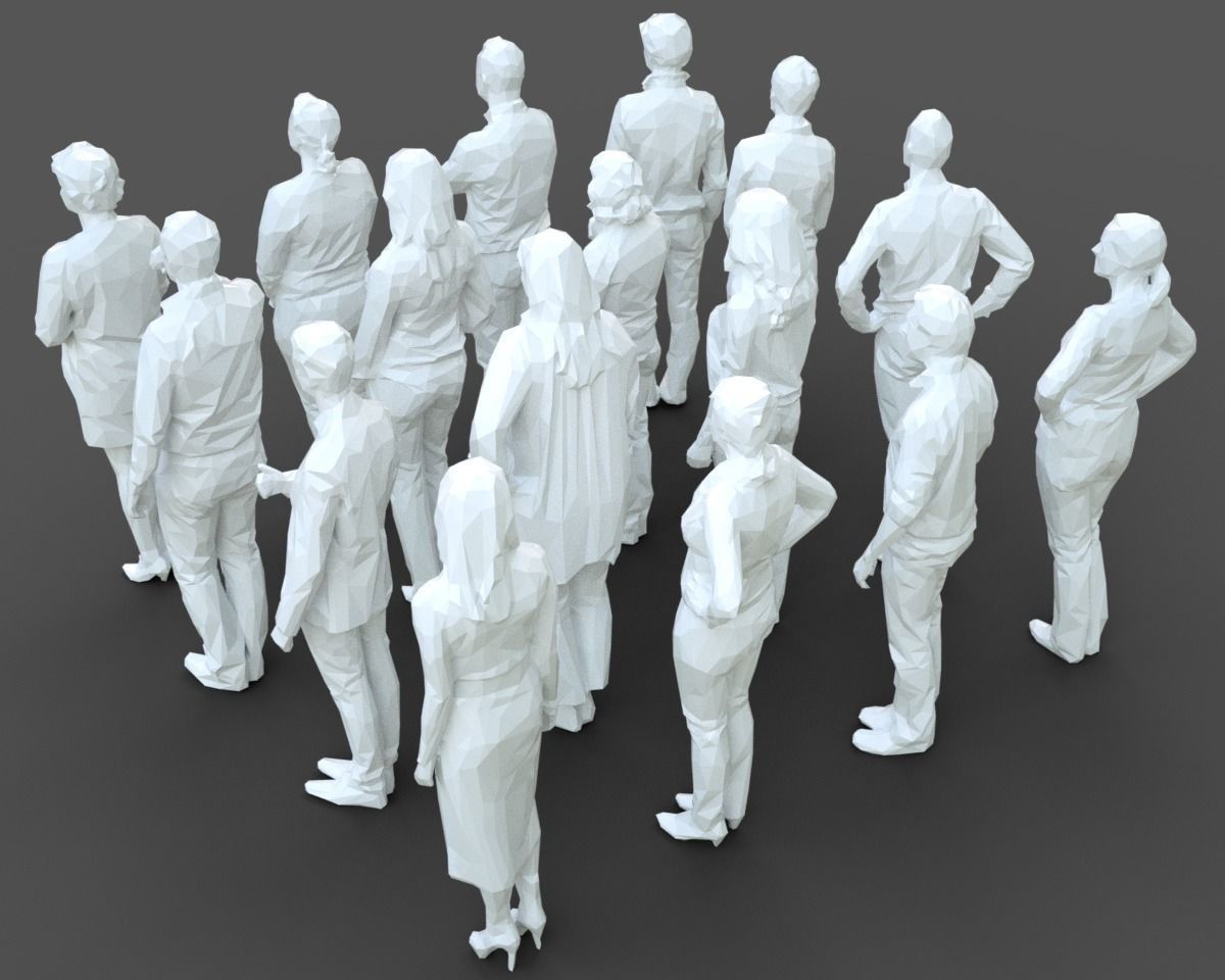 3D model 16 Stylized Human Statues Pack V5 VR / AR / low-poly | CGTrader