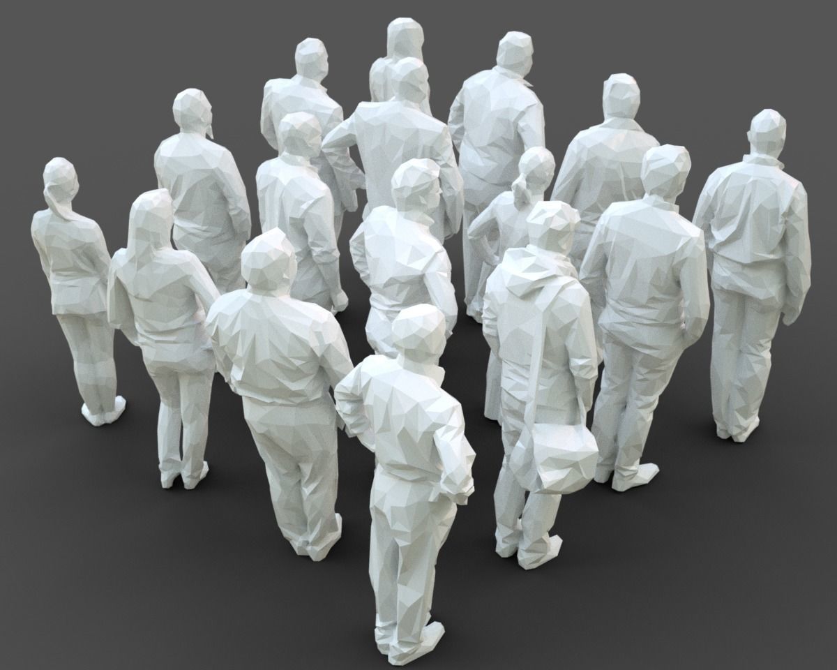 3D model 16 Stylized Human Statues Pack V7 VR / AR / low-poly | CGTrader