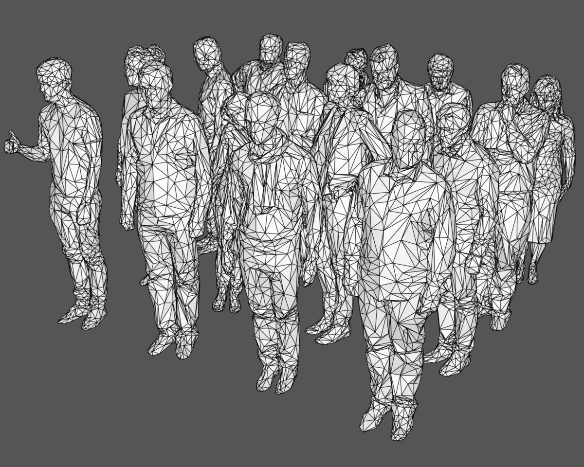 3D model 16 Stylized Human Statues Pack V8 VR / AR / low-poly | CGTrader