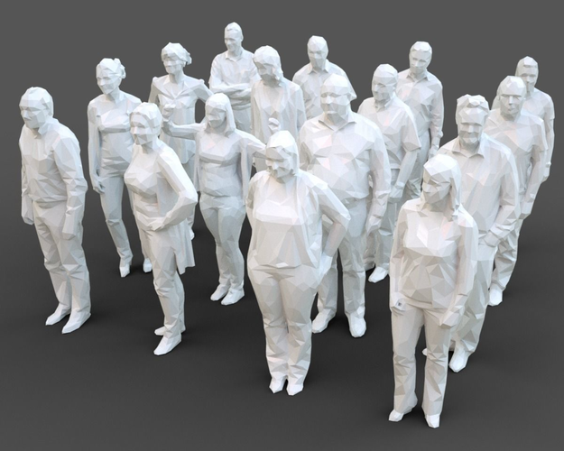 3D model 16 Stylized Human Statues Pack V10 VR / AR / low-poly | CGTrader