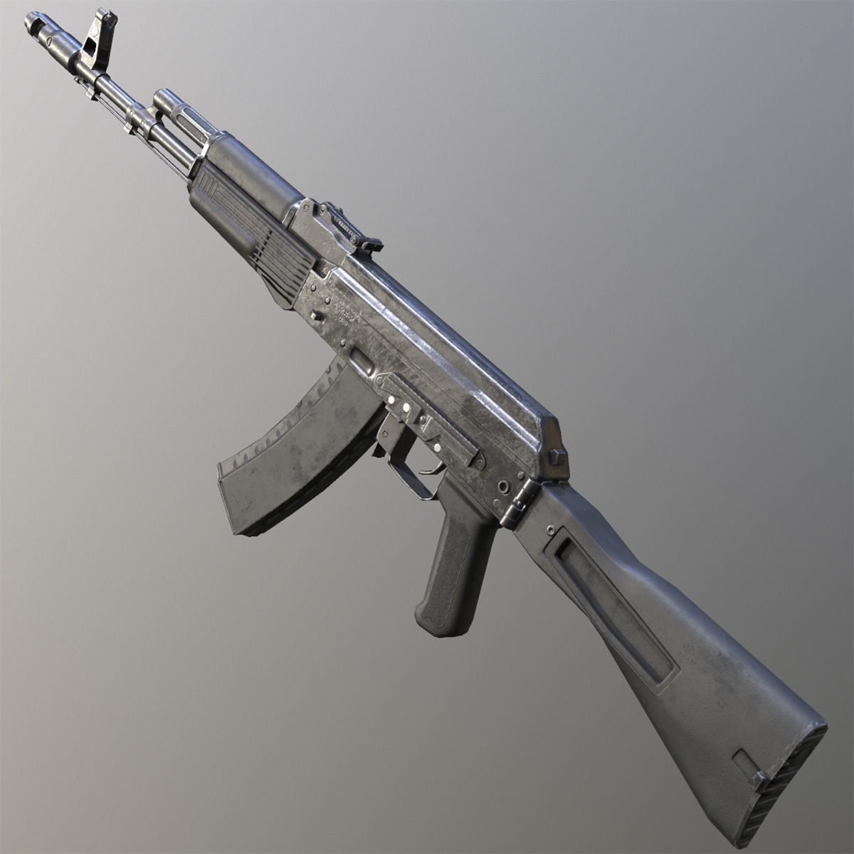 3D model Lowpoly Kalashnikov AK-74M Assault Rifle VR / AR / low-poly ...