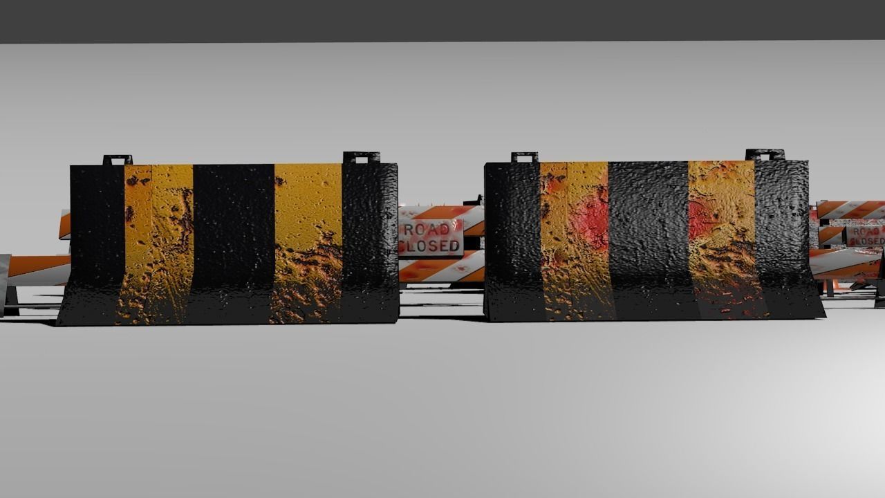 3D model Road blocks and signs VR / AR / low-poly | CGTrader