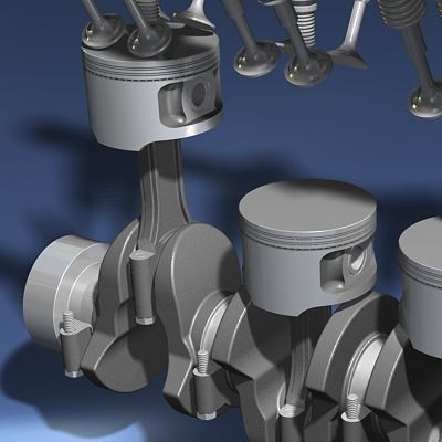 Engine Inline Four-Cylinder 3D model | CGTrader