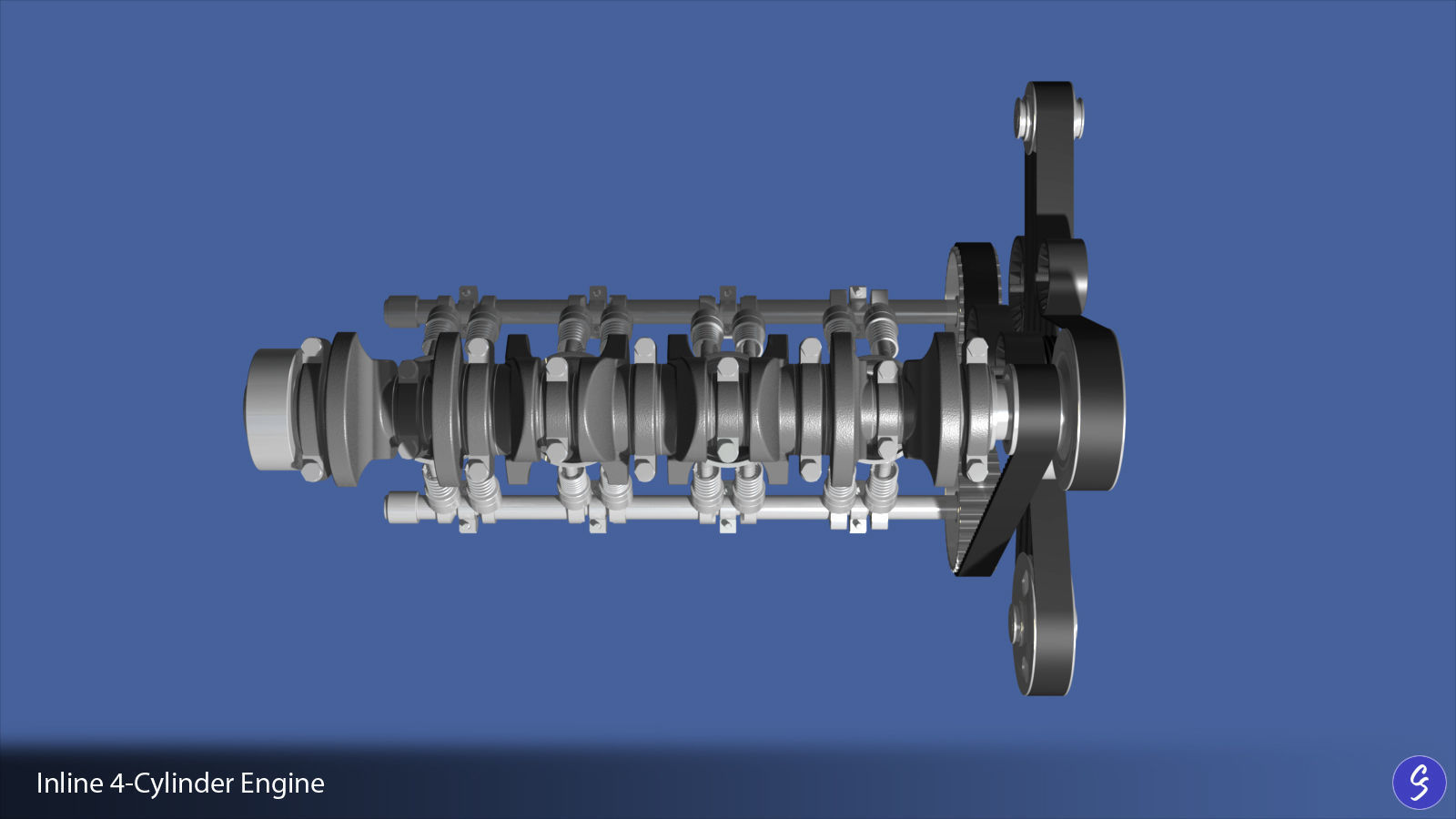 Engine Inline Four-Cylinder 3D model | CGTrader