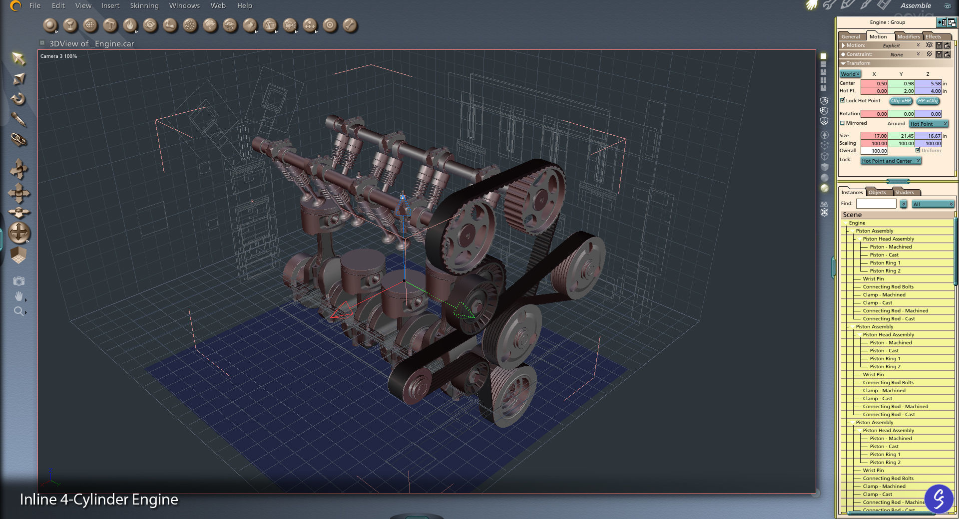 Engine Inline Four-Cylinder 3D model | CGTrader