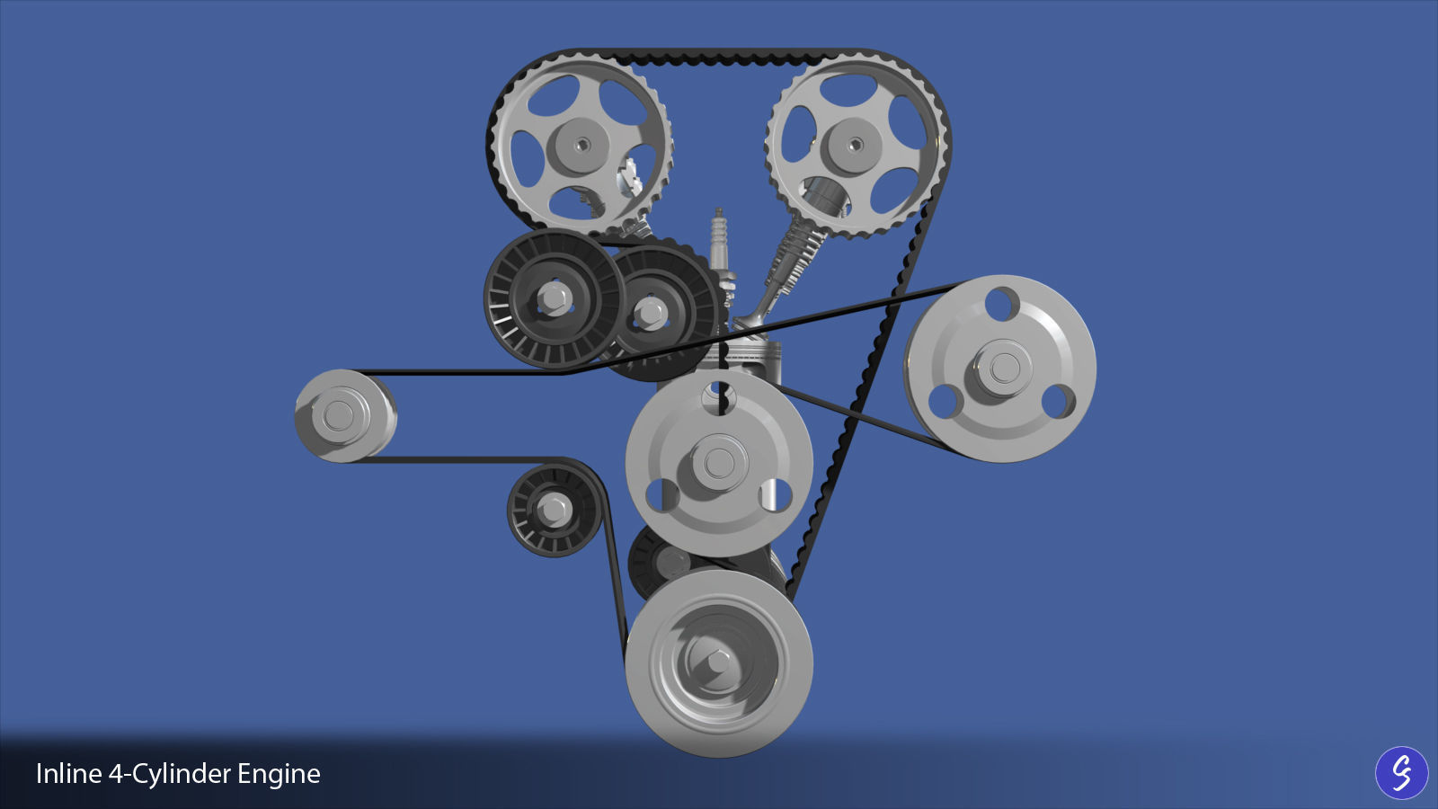 Engine Inline Four-Cylinder 3D model | CGTrader