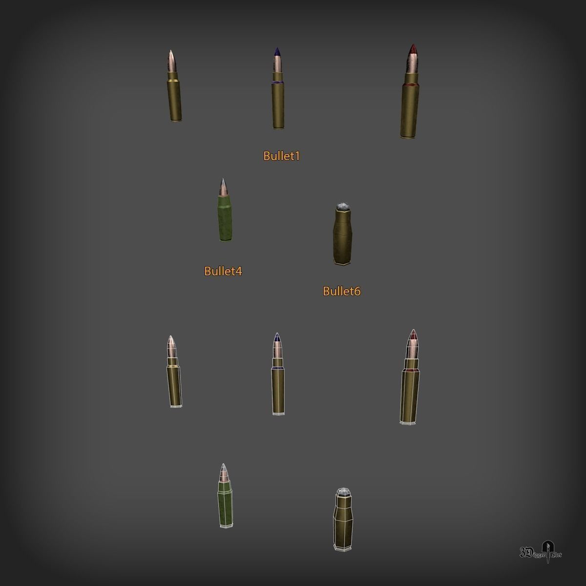 Ammunition pack DEMO free VR / AR / low-poly 3D model animated rigged ...