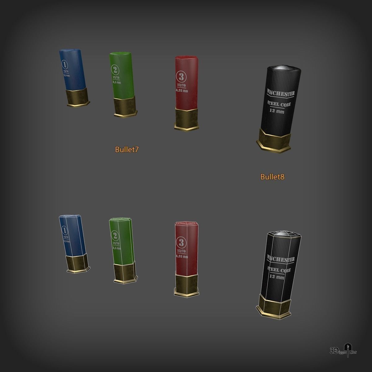 Ammunition pack DEMO free VR / AR / low-poly 3D model animated rigged ...