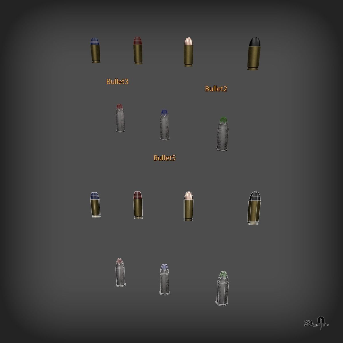 Ammunition pack DEMO free VR / AR / low-poly 3D model animated rigged ...