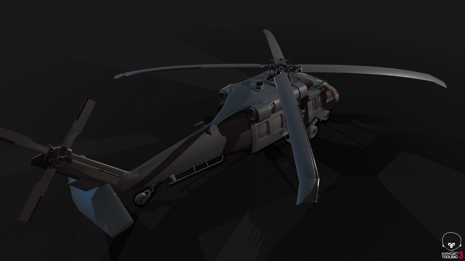 3D model Low Poly PBR Medium Lift Utility Helicopter VR / AR / low-poly ...