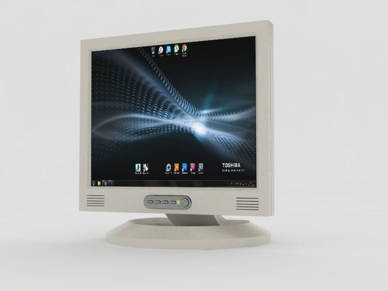 Old PC monitor free 3D model | CGTrader