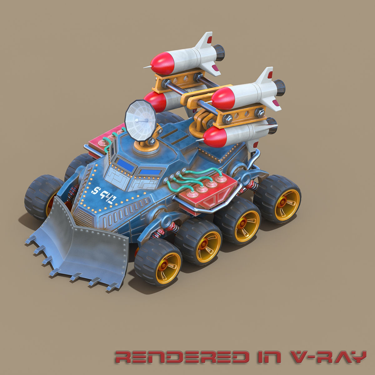 Missile system unit for RTS game 3D model | CGTrader