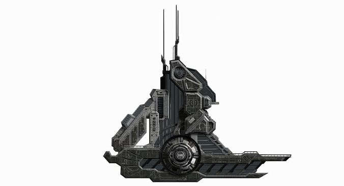 Halo Sci-Fi Building 3D model | CGTrader
