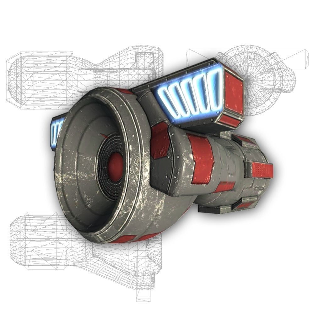 3D model Starship engine 02 Sci-fi low poly VR / AR / low-poly | CGTrader