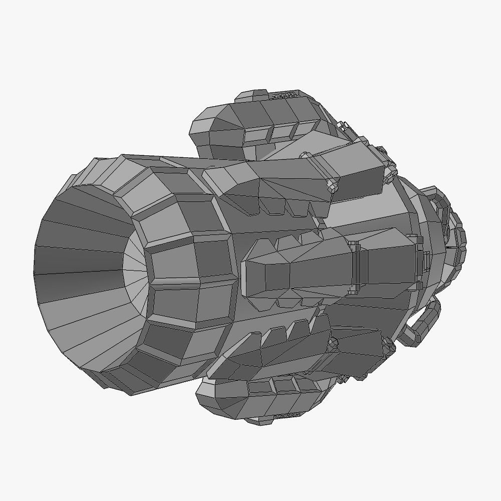 3D model Starship huge engine 04 Sci-fi low poly VR / AR / low-poly ...