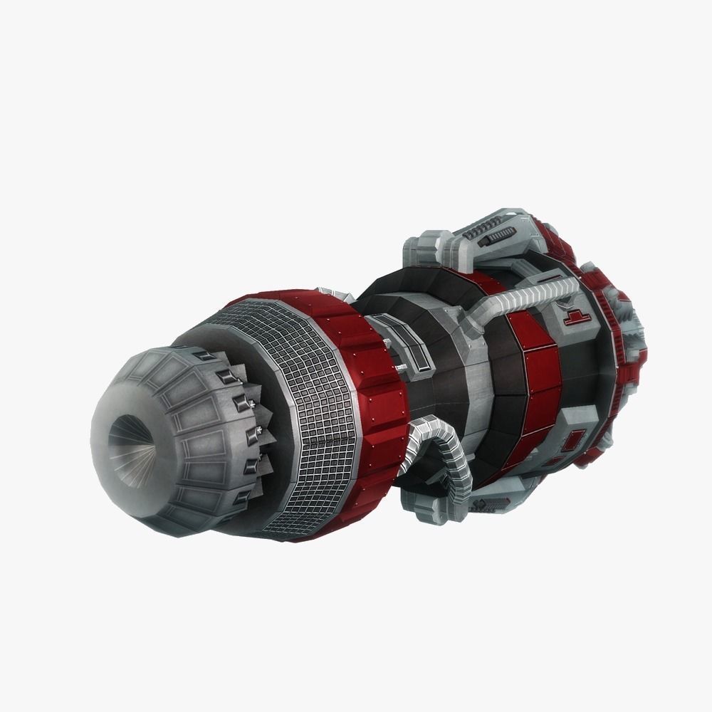 3D model Starship huge engine 04 Sci-fi low poly VR / AR / low-poly ...
