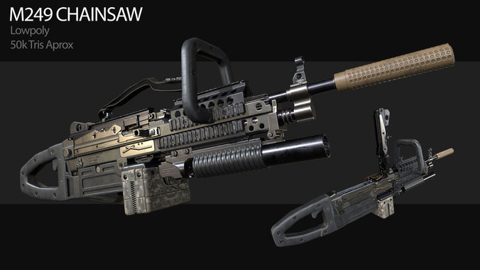 3D model M249 Chainsaw VR / AR / low-poly | CGTrader