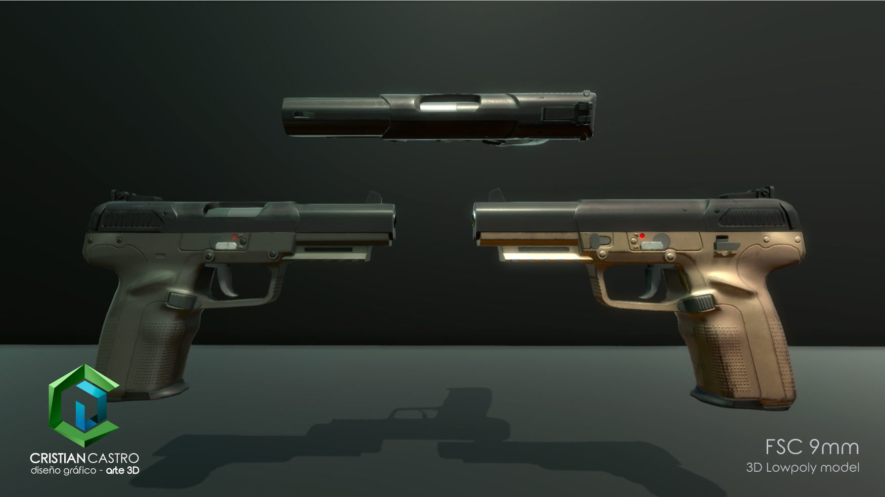 3D model FSC-9mm gun with magazine VR / AR / low-poly | CGTrader