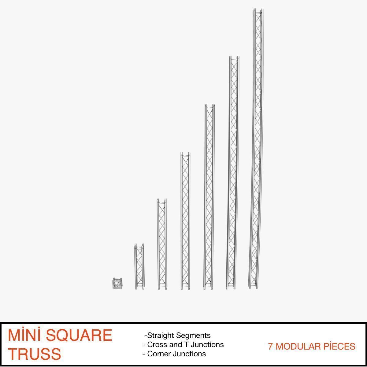 Mini Square Truss 005 3D model 3D printable | CGTrader