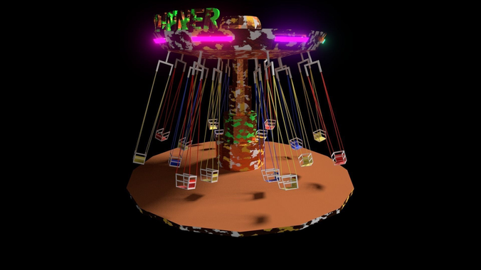 Swing Ride free 3D model animated | CGTrader