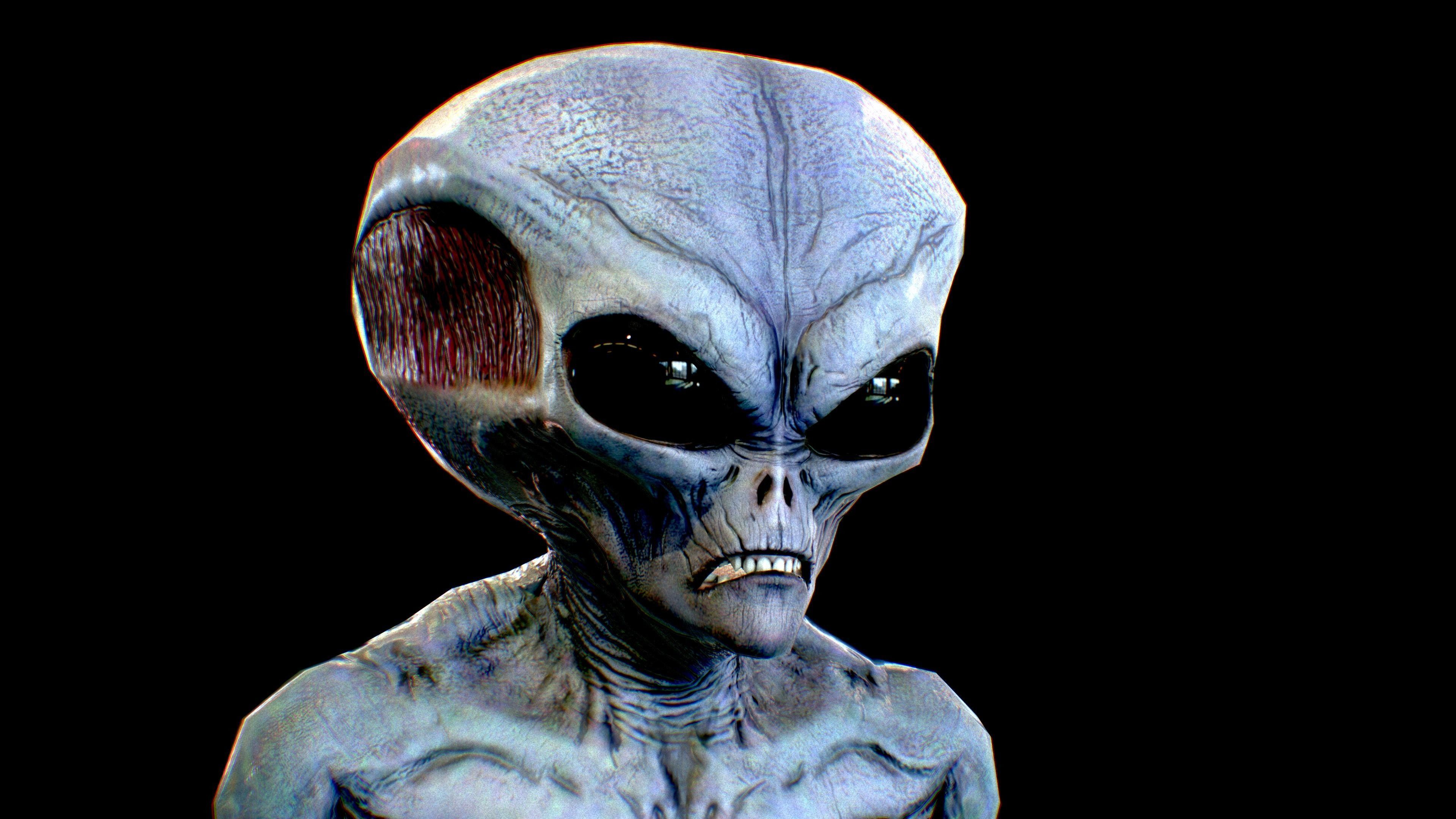 3D model Realistic Alien 7 Evil Grey VR / AR / low-poly rigged animated ...