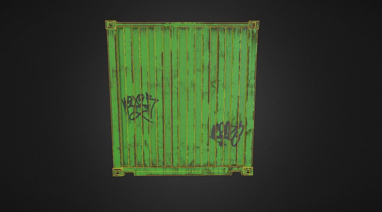 3D model Container 20ft with 2 LOD for physically based rendering VR ...