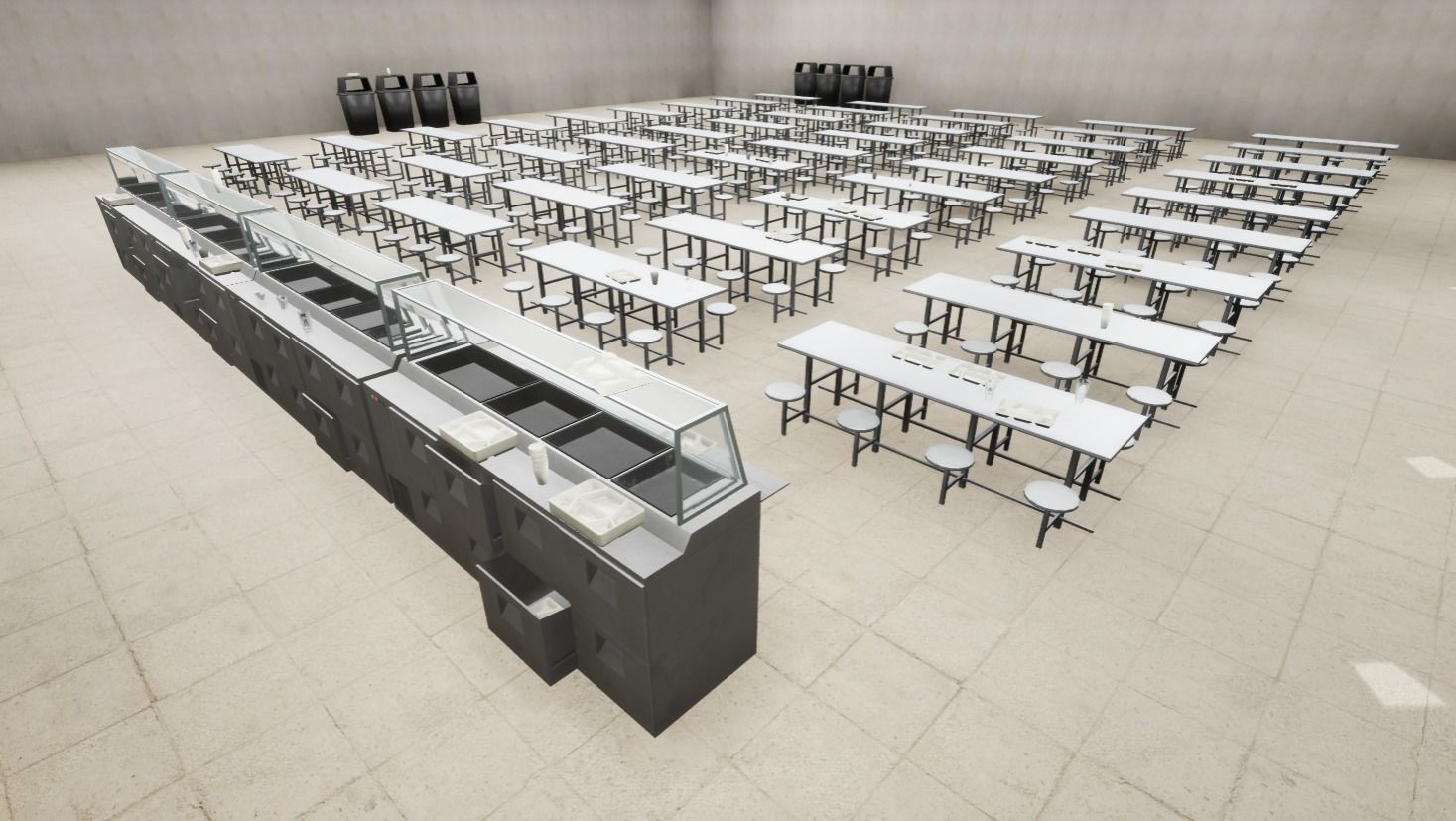 3D model Prison Dining Room Equipment VR / AR / low-poly | CGTrader