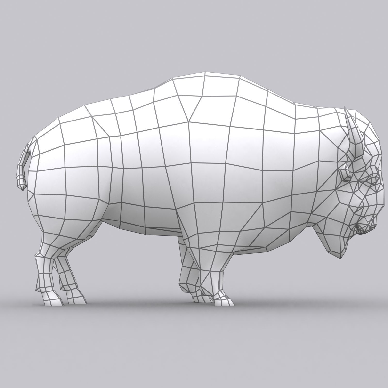 3D model 3DRT - Bison VR / AR / low-poly rigged animated | CGTrader