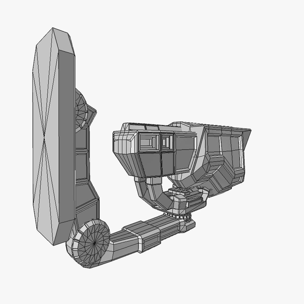 3D model Security camera 03 sci-fi low poly VR / AR / low-poly rigged ...