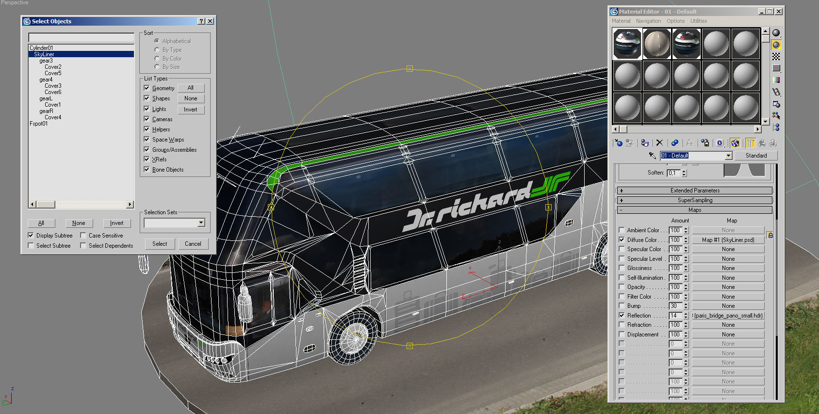 3D model Neoplan Skyliner bus Dr Richard livery VR / AR / low-poly ...