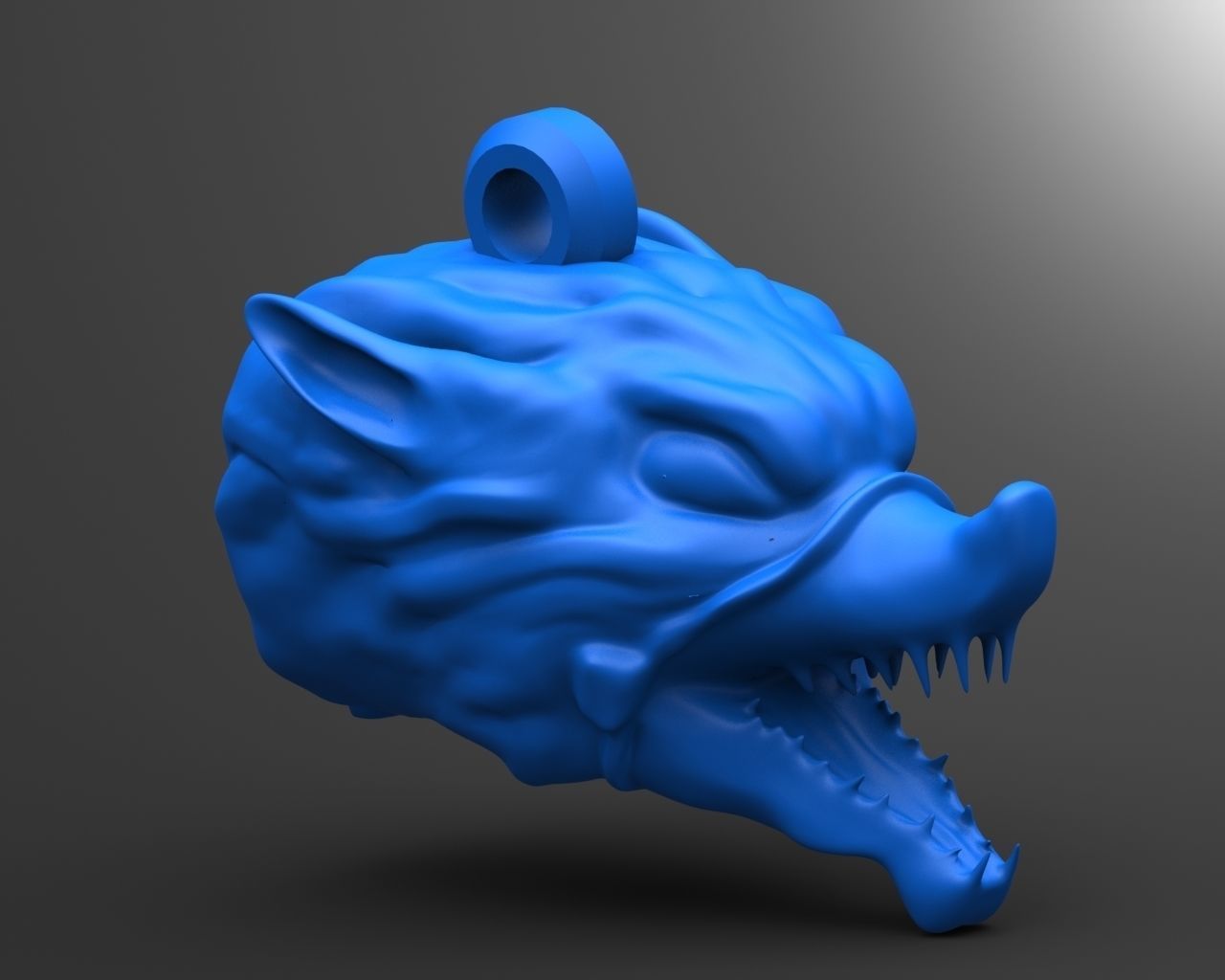 Wolf head keychain 3D model 3D printable | CGTrader