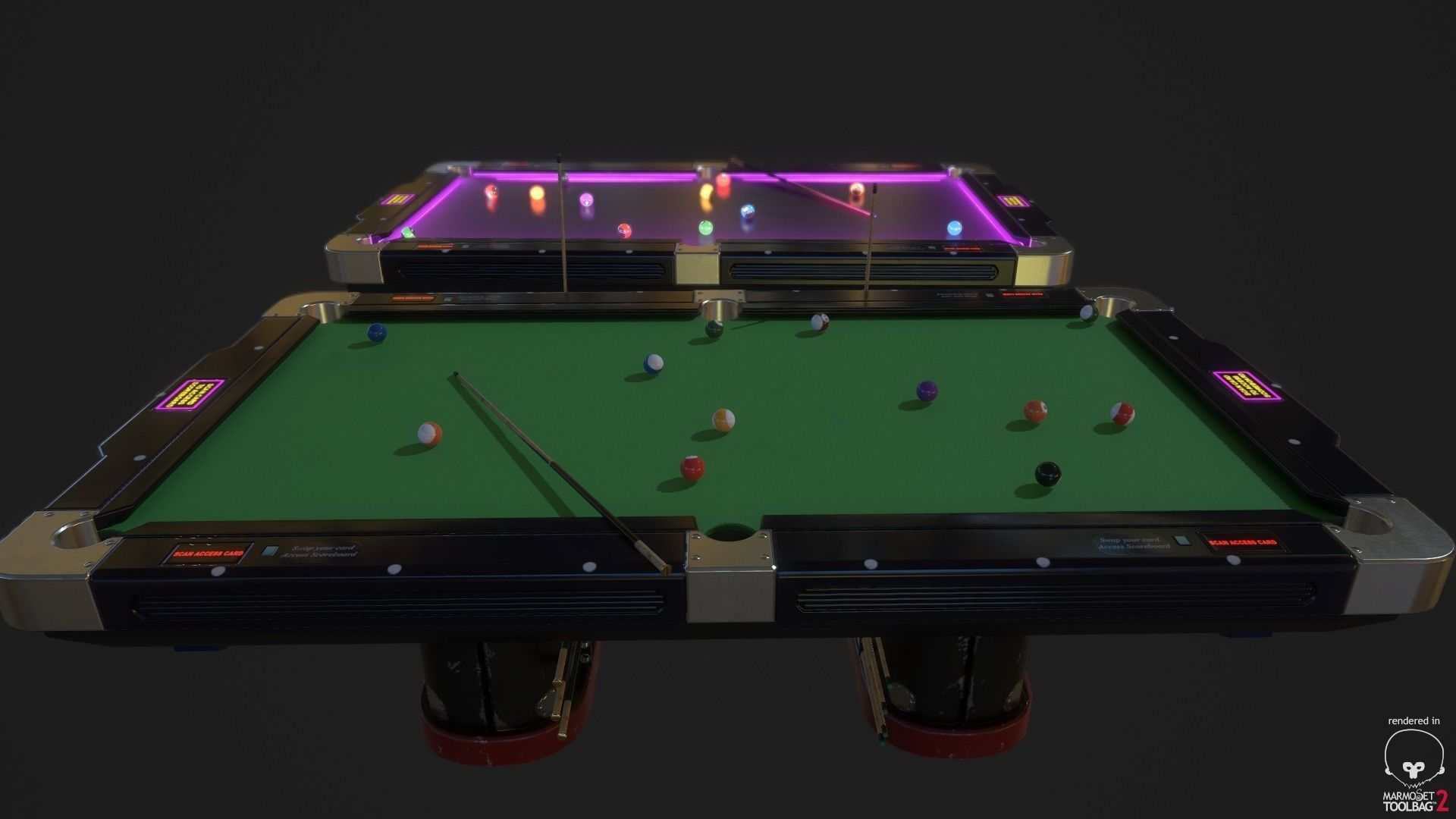 3D model Neon Pool Table and Stylish Pool Table VR / AR / low-poly ...