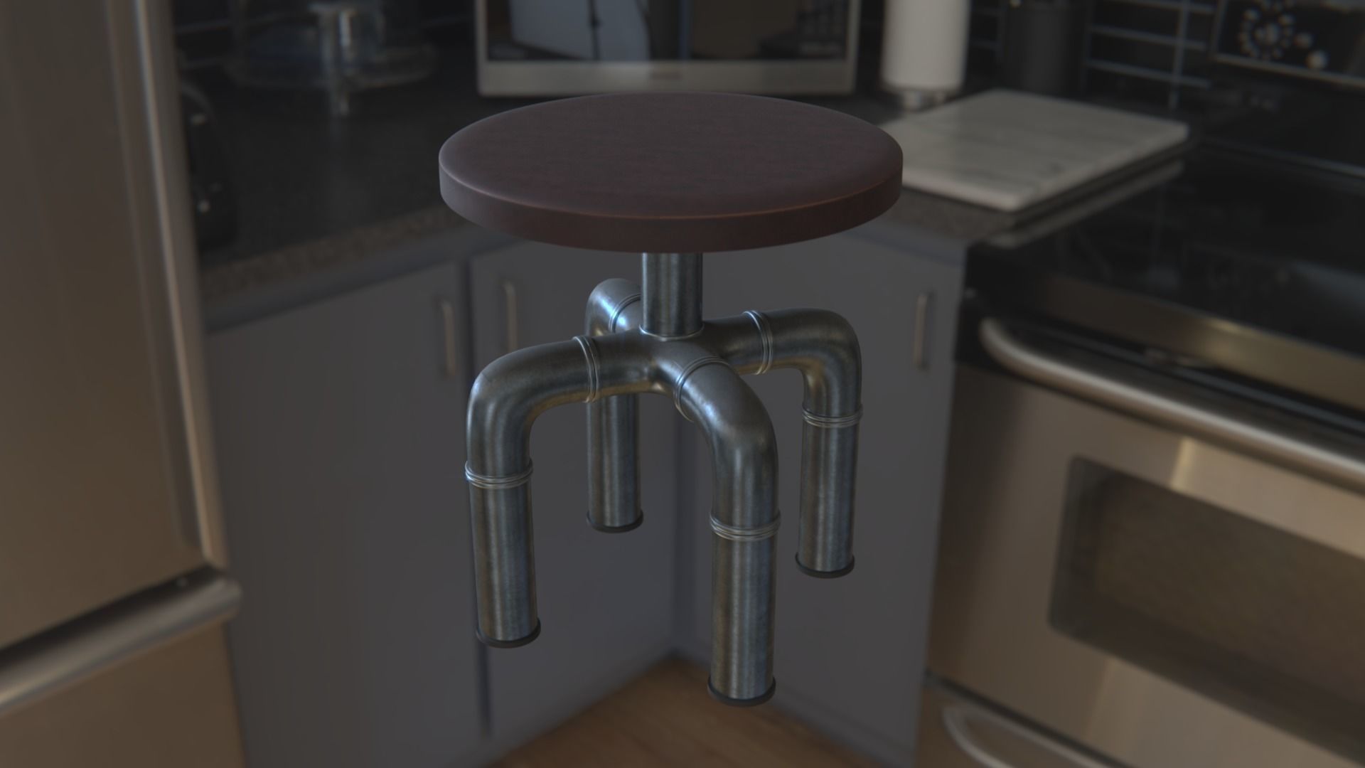 Pipe Stool PBR 3D model | CGTrader