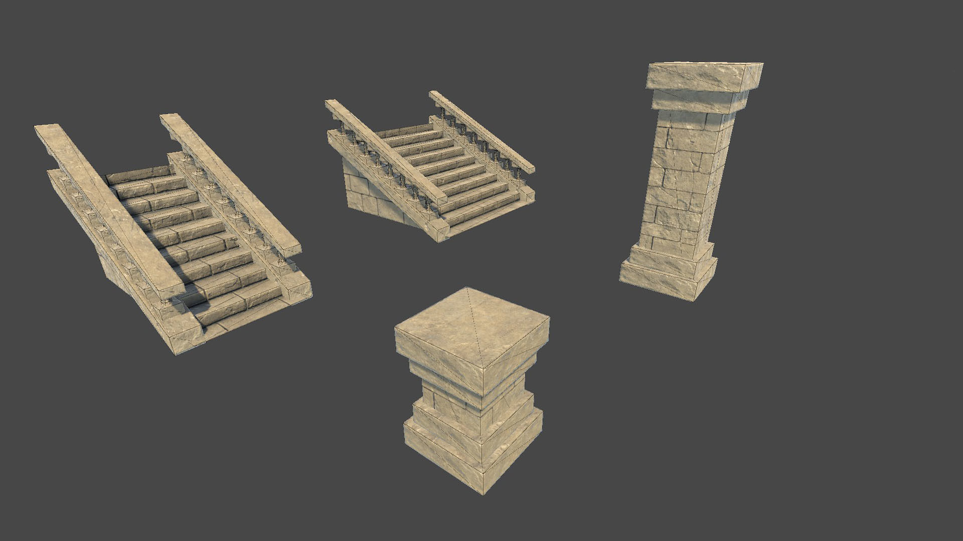 3D model Medieval Modular Level Kit VR / AR / low-poly | CGTrader