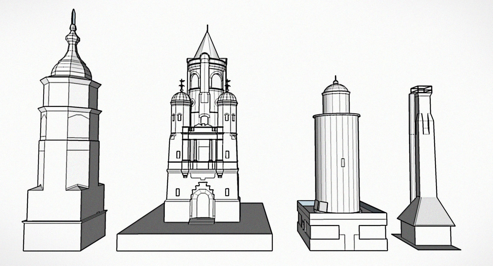 3D model Small Towers Pack VR / AR / low-poly | CGTrader
