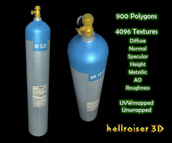 3D model Oxygen Tank - PBR - Textured VR / AR / low-poly | CGTrader