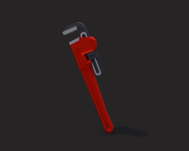 3D model Low Poly Pipe Wrench v1 VR / AR / low-poly | CGTrader