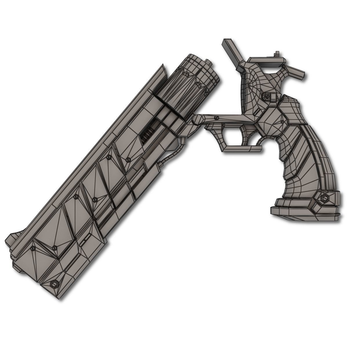 3D model Xenon Hand Revolver VR / AR / low-poly rigged animated | CGTrader