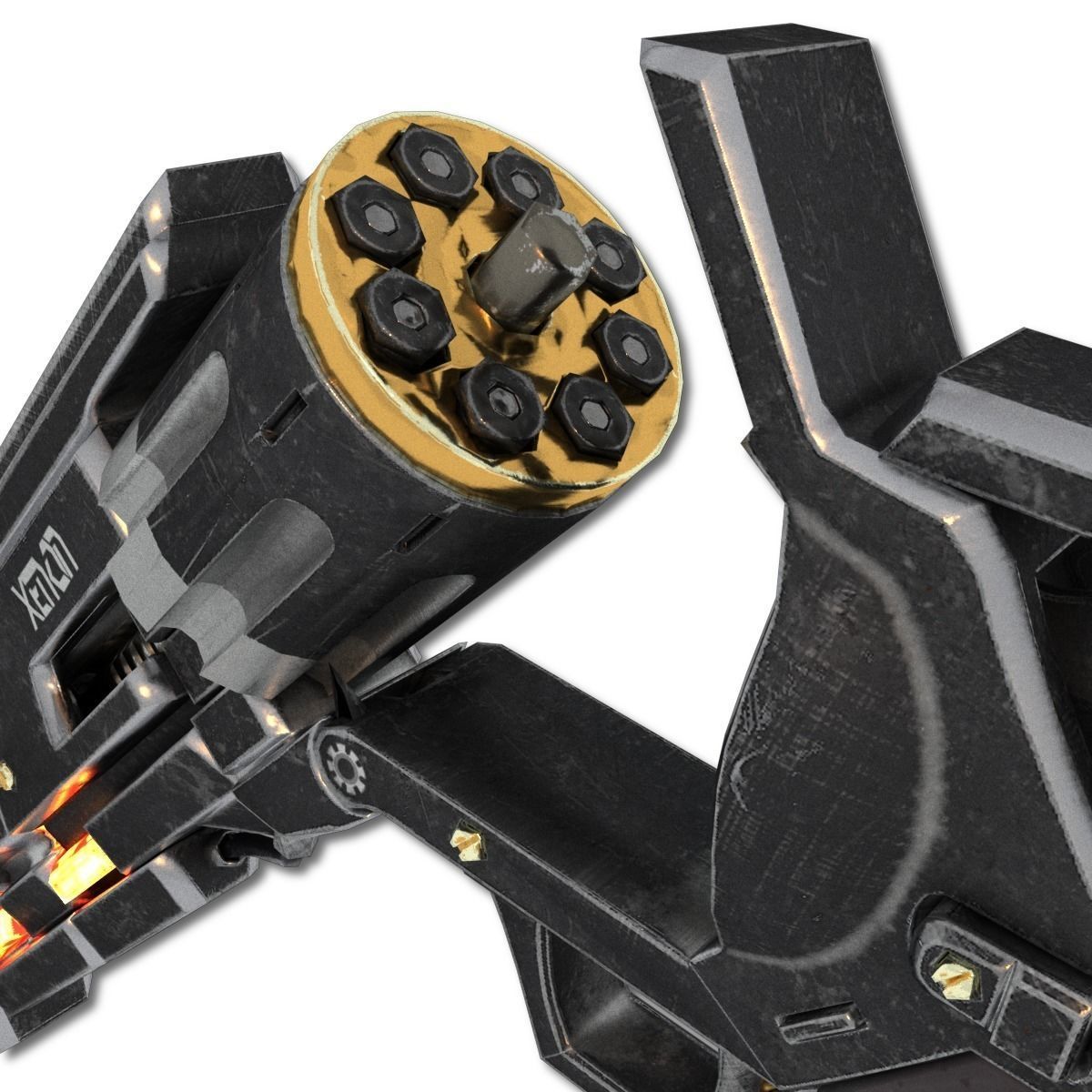 3D model Xenon Hand Revolver VR / AR / low-poly rigged animated | CGTrader