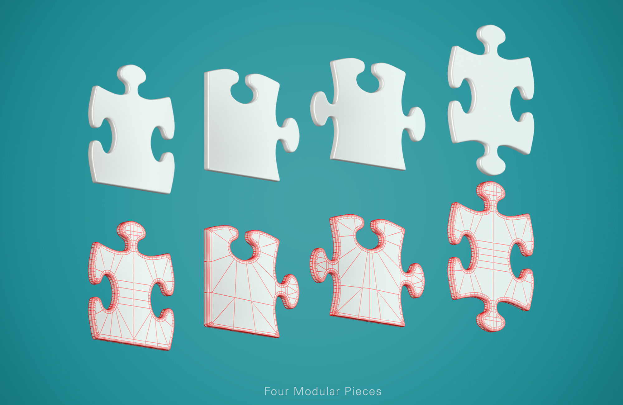 Puzzle Modular Pieces 3D model | CGTrader