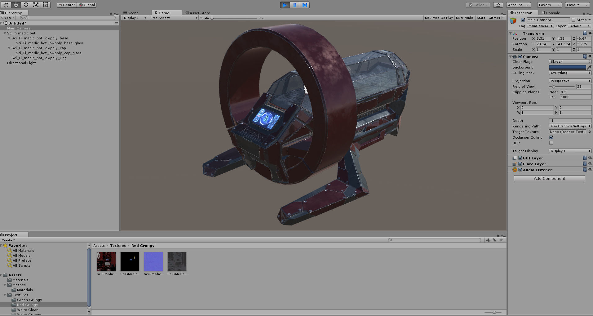 3D model Sci Fi Medic Bot PBR Lowpoly VR / AR / low-poly | CGTrader