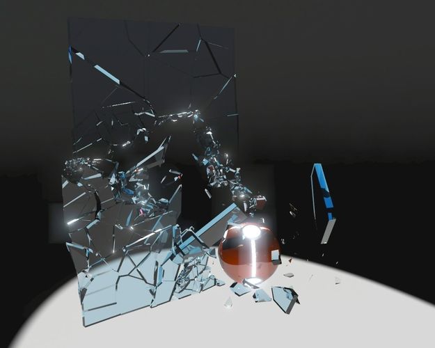 Shattering Glass 3D model animated | CGTrader