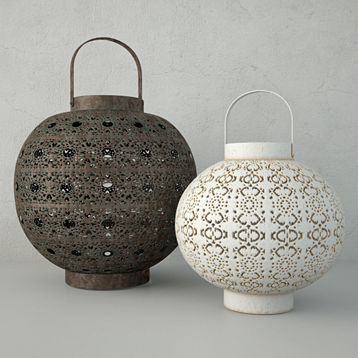 Filigree Lanterns 3D model | CGTrader