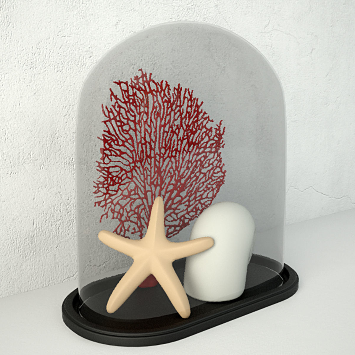 Oval Sea Life Glass Dome 3D model | CGTrader